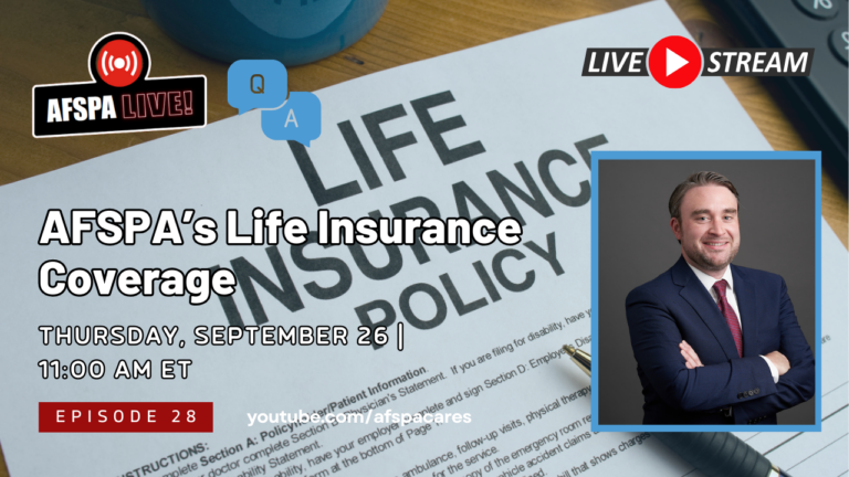 AFSPA Live Q&A: AFSPA’s Life Insurance Options – AFSPA